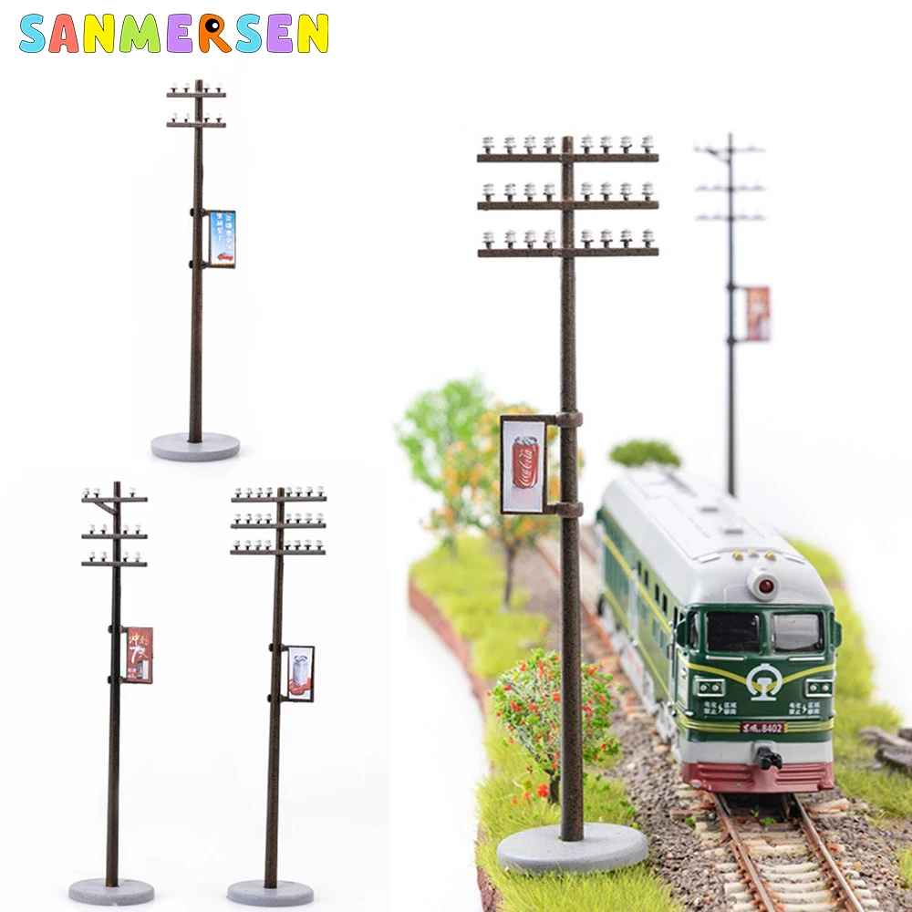 6Pcs-Telephone-Poles-Set-1-87-HO-Scale-Gauge-Model-Train-Landscape-Diy ...