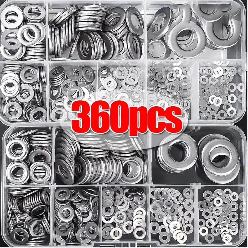 360-180pcs-Stainless-Steel-Washer-Set-M2-M3-M4-M5-M6-M8-M10-Washer-Flat ...