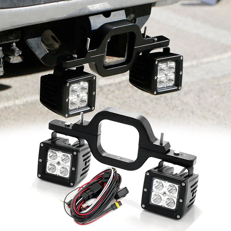Tow-Hitch-Mount-3X3-16W-LED-Pod-Backup-Reverse-Lights-Rear-Search ...