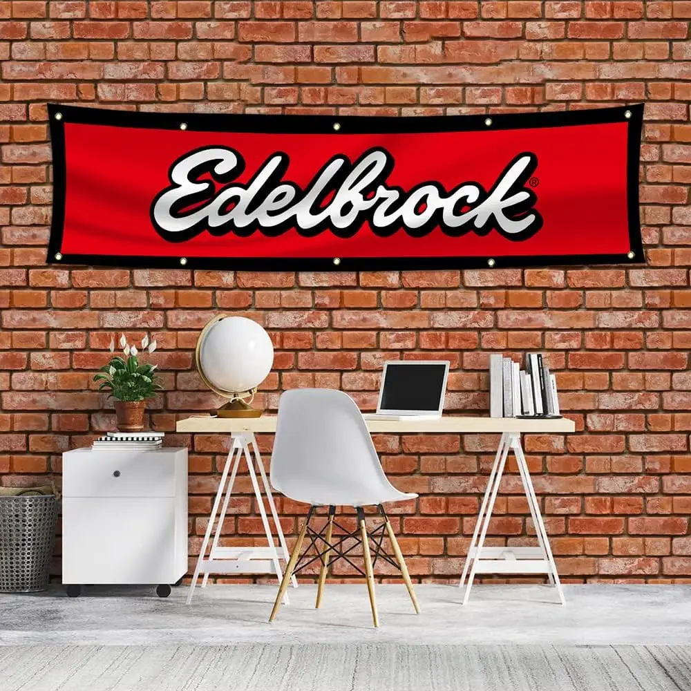 Edelbrock Racing Car Banner 2x8 Feet for Shop Garage Man Cave ...