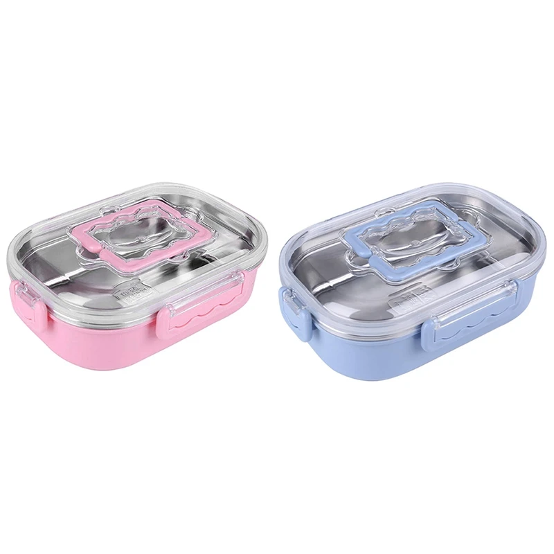 Hot Stainless Steel Lunch Bento Box, Two Grid Hot Food Lunch Meal ...