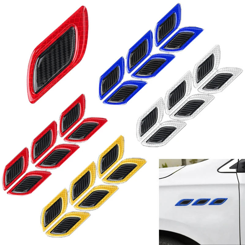 Car-Carbon-Fibre-Reflective-Anti-Scratch-Stickers-Car-Safety-Warning ...