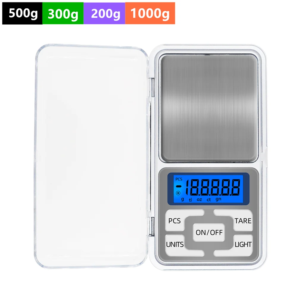1pcs 100g/200g/300g/500g 0.01g 1000g 0.1g Digital Pocket scale Mini ...