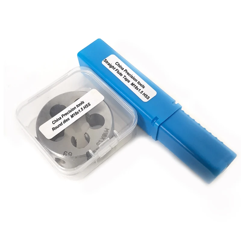 2PCS-HSS-Metric-Right-Hand-Tap-and-Die-set-M18-screw-thread-plug-taps ...
