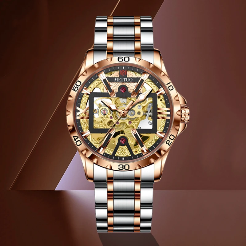 New-Men-Automatic-Mechanical-Watch-Luxury-Brand-Clock-Rose-Gold ...