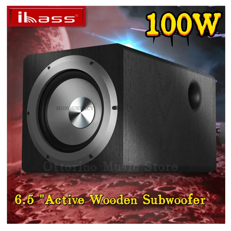 IBASS-100W-6-5-inch-Wooden-Active-Subwoofer-Speaker-Home-Theater-Echo ...
