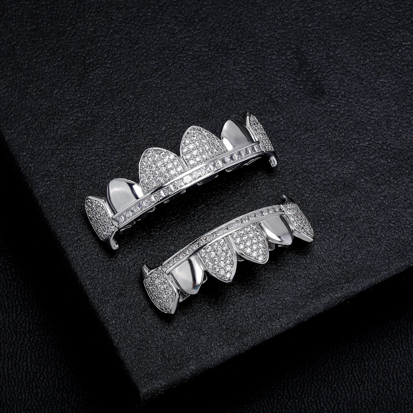 RACHELZ-Hip-Hop-6-6-Glossy-Iced-Out-CZ-Stone-Teeth-Grillz-Fangs-Micro ...