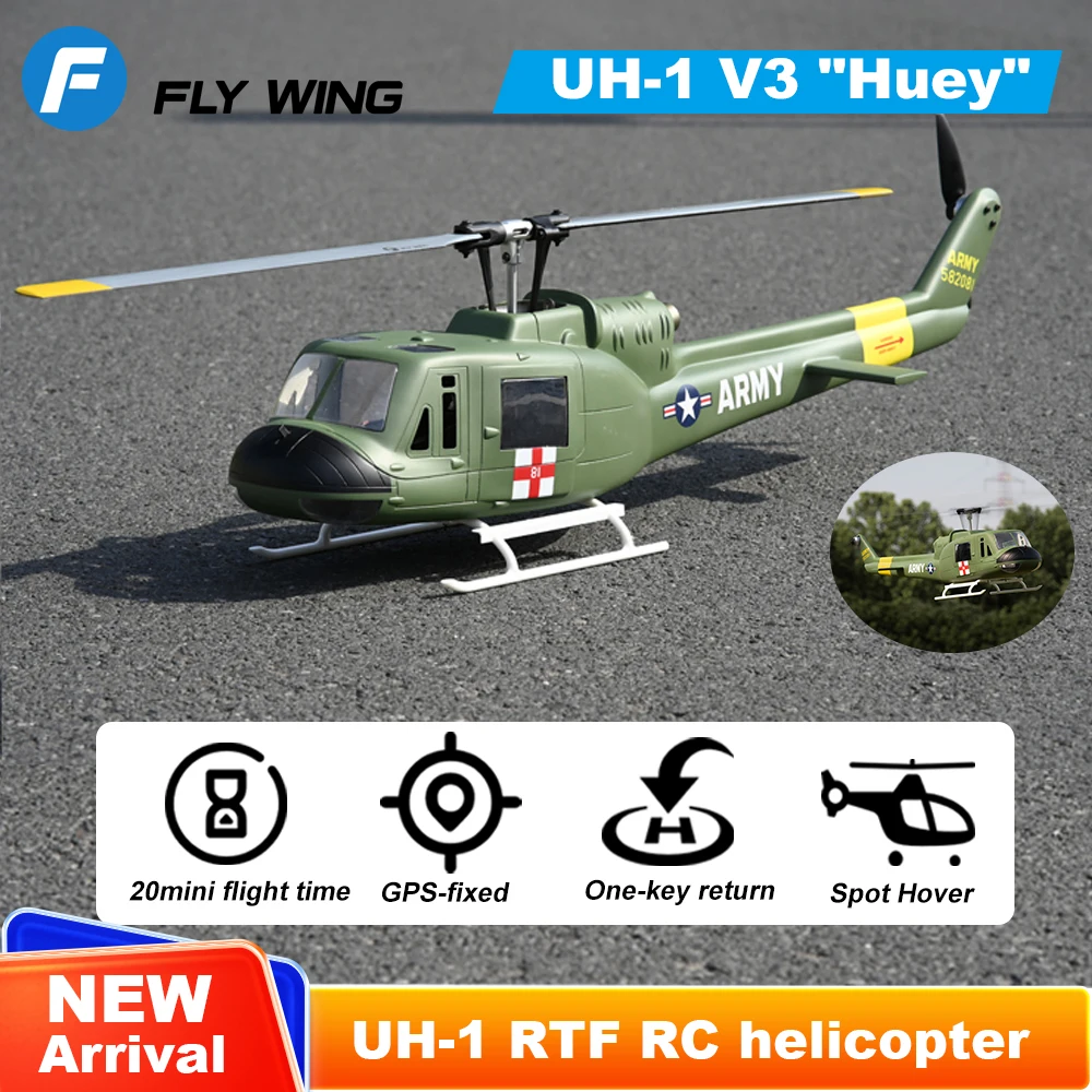 Flywing-UH1-Huey-450-Size-Helicopter-Scale-RC-Helicopter-Tow-Rotor ...