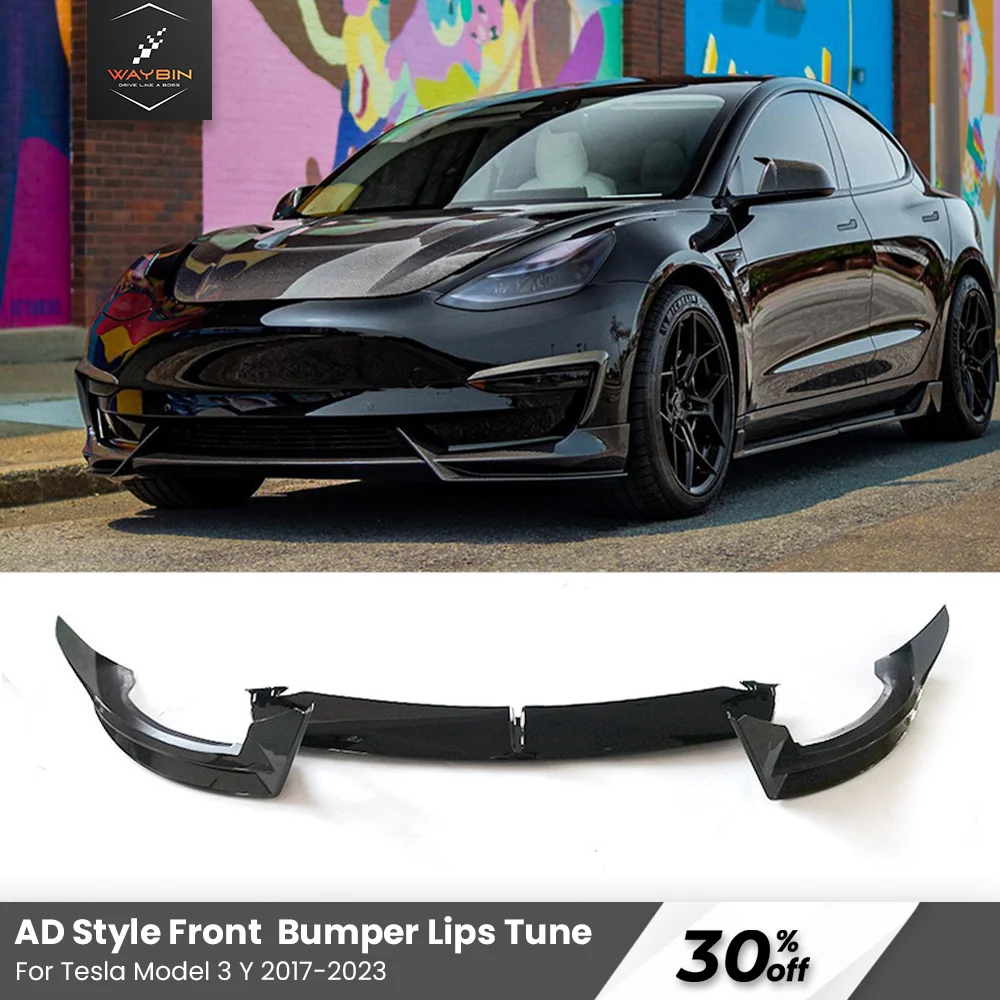 Carbon-Fiber-Front-Bumper-Lip-2023-Tesla-Model-Y-Deflector-Chin-Guard ...