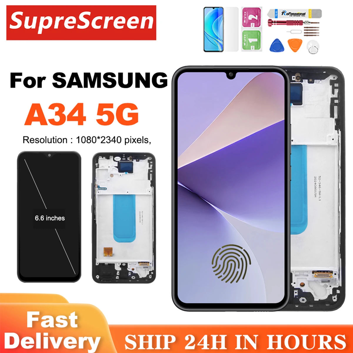 OLED For Samsung A34 5G A346 LCD Display Touch Screen With Frame ...