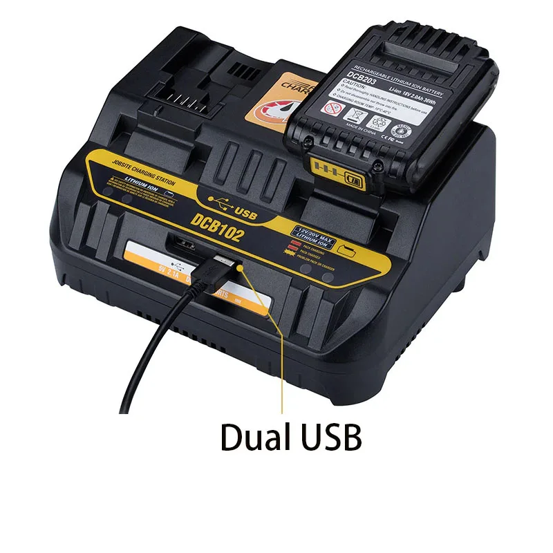 in-Stock-DCB102-Li-ion-Battery-Charger-with-Dual-USB-Port-4A-Fast ...