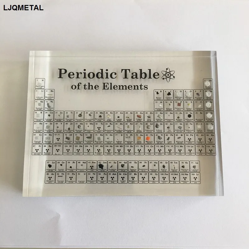 Crystal Periodic Table of 83 Real Elements Set Ornament Acrylic Crystal ...