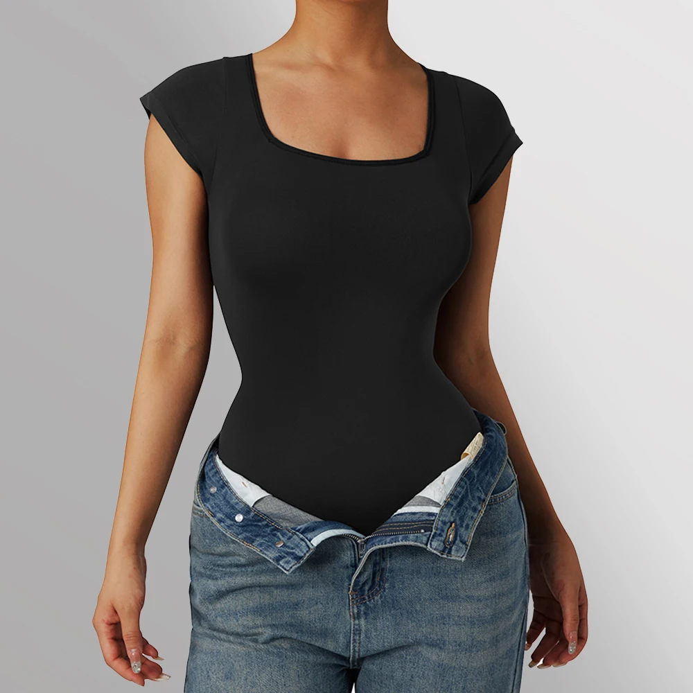 Body-ajustado-de-manga-corta-para-mujer-ropa-de-discoteca-informal-Tops ...