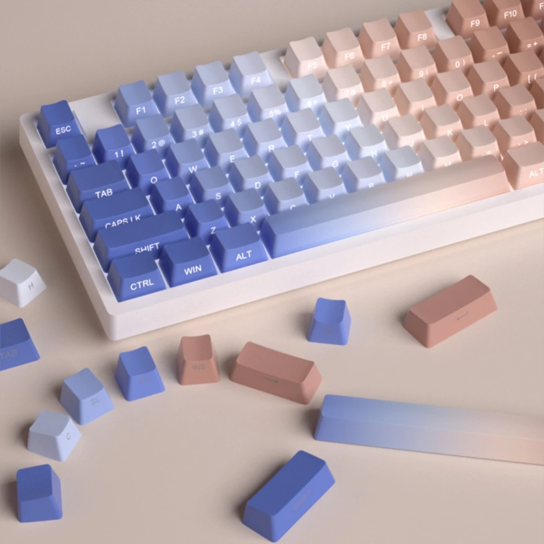 130Keys-Gradient-PBT-Keycap-OEM-Profile-Backlit-Transparent-Keycap ...
