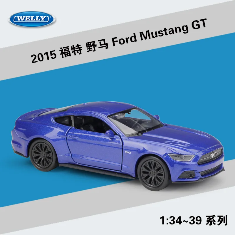 WELLY-1-36-2015-Ford-Mustang-GT-Toy-Diecast-Vehicle-Model-Super-Pull ...