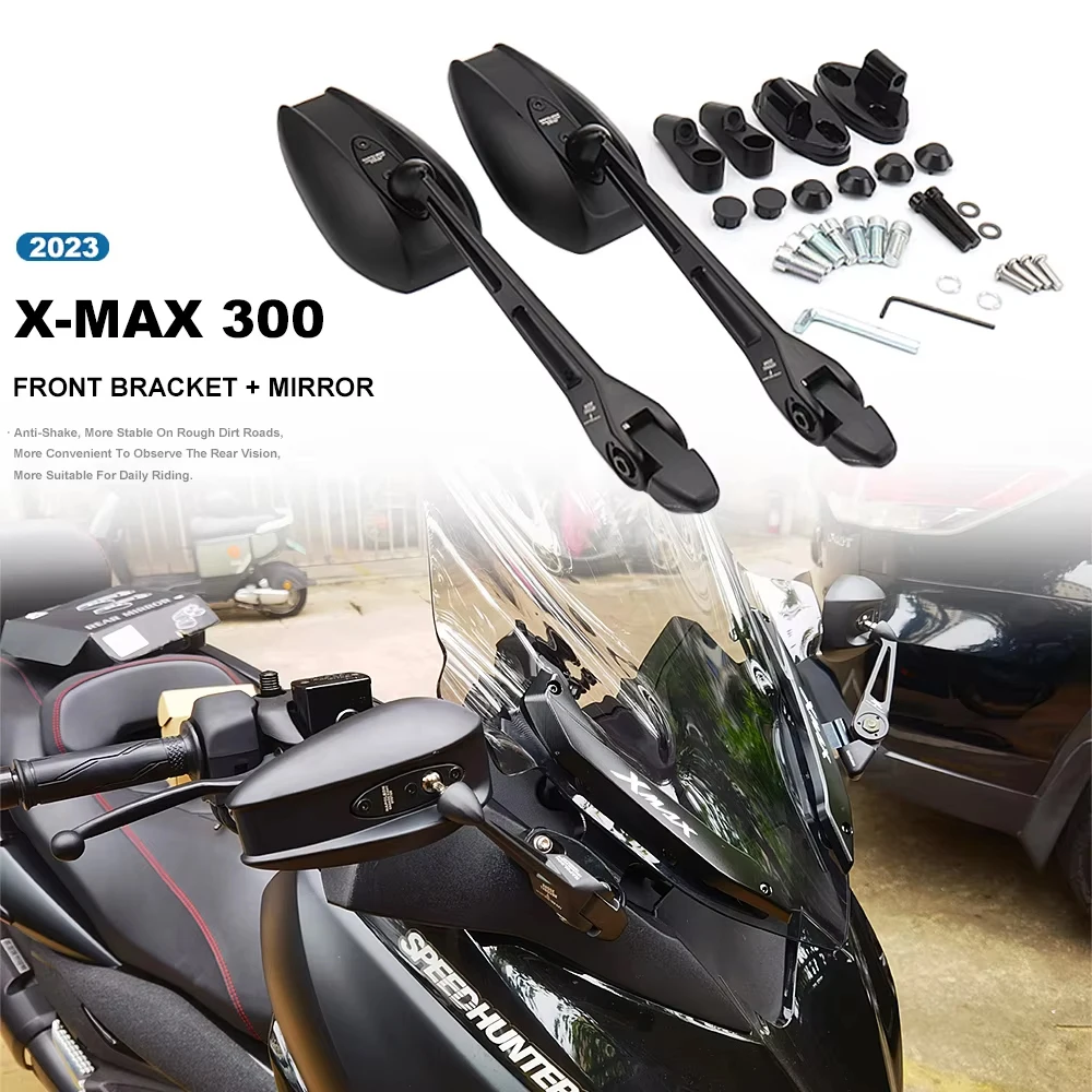 New-XMAX300-Motorcycle-Forward-Moving-Bracket-Kit-Side-Rearview-Holder ...