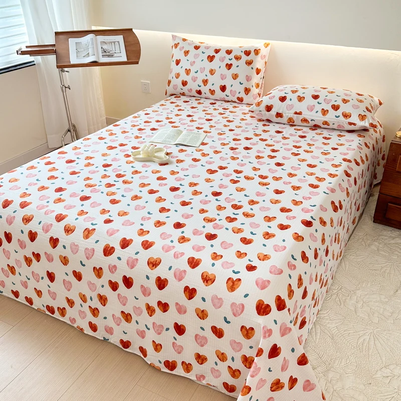 Polyester-Cotton-bed-Sheet-Skin-friendly-Soft-Jacquard-Washed-Cotton ...