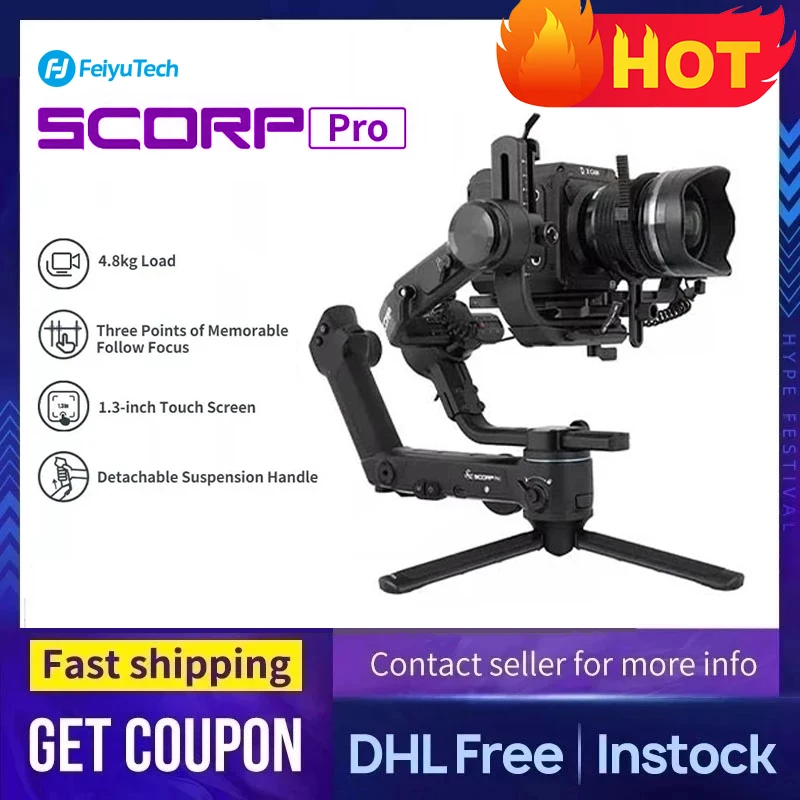 FeiyuTech Feiyu SCORP C 미니 프로 3 축 핸드헬드 짐벌 스태빌라이저 핸들 그립, 소니, 캐논용 DSLR ...