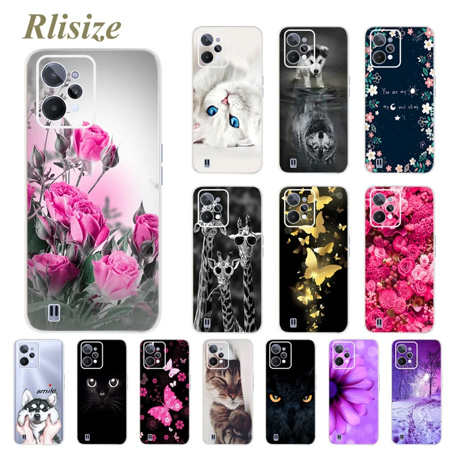 For Realme C31 Case RMX3501 Colorful Flowers Soft Silicone Phone Case ...