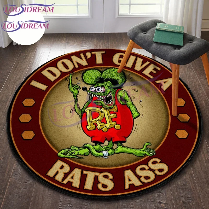 Rat-Fink-Rug-Retro-Round-Rug-Living-Room-Decor-Mancave-Rug-Floor-Mats ...