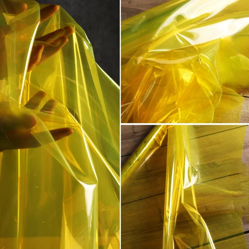 TPU-Fabric-Yellow-Transparent-Waterproof-Raincoat-Film-Bag-Clothing ...