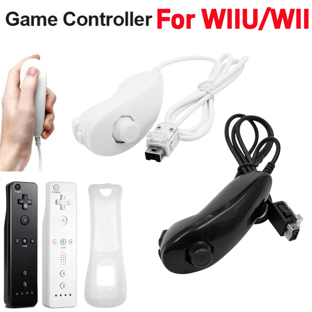 For Nintendo Wii Wii U Left-Hand Handle Controller Replacement Wireless ...