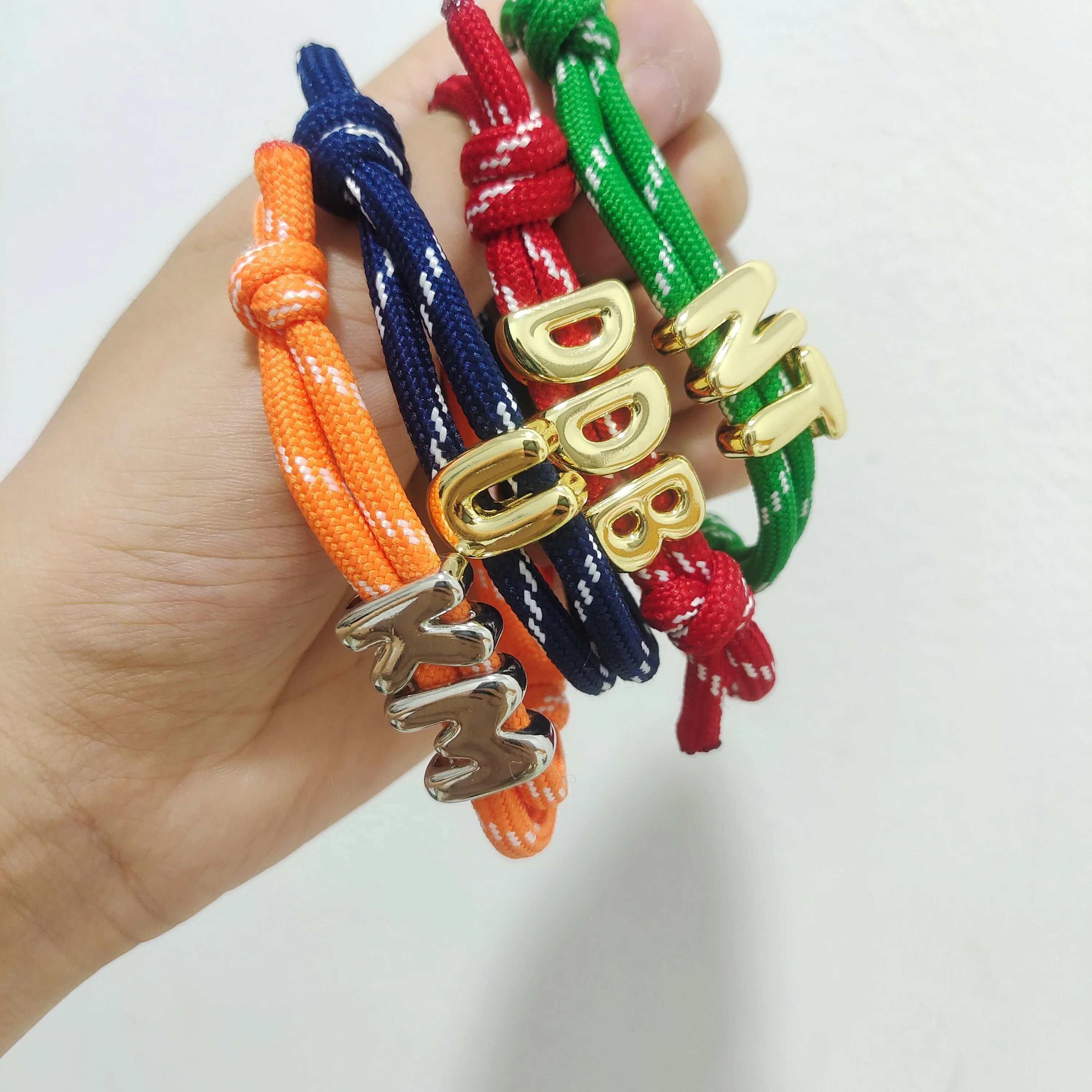 Custom Initial Bracelet DIY Handmade Bubbles Letter Bracelet Braided ...