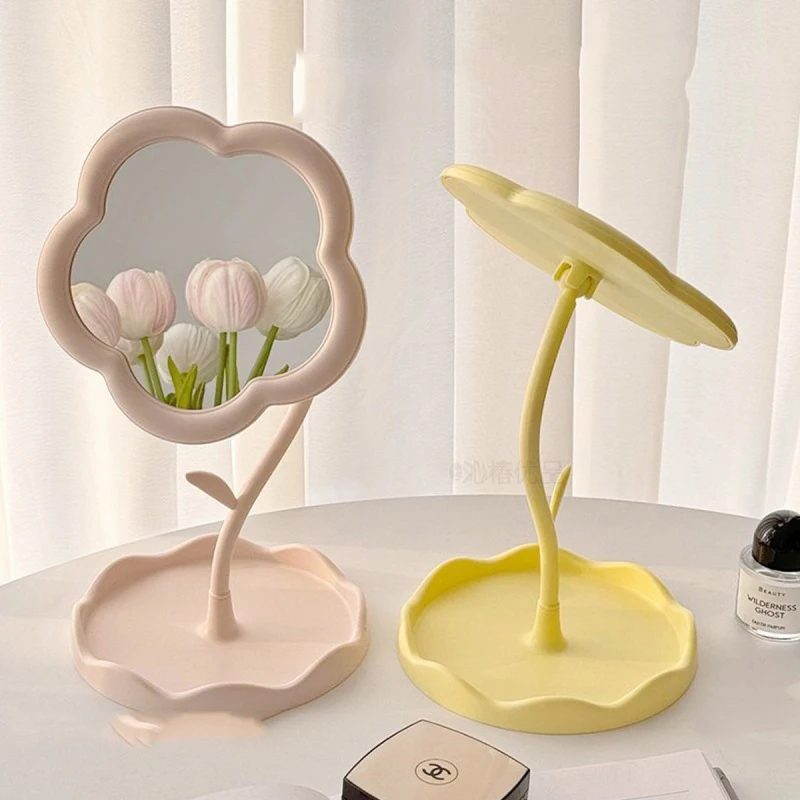 A-Ins-Flower-Makeup-Mirror-Girly-Heart-Rotatable-Desktop-Desktop-Makeup ...