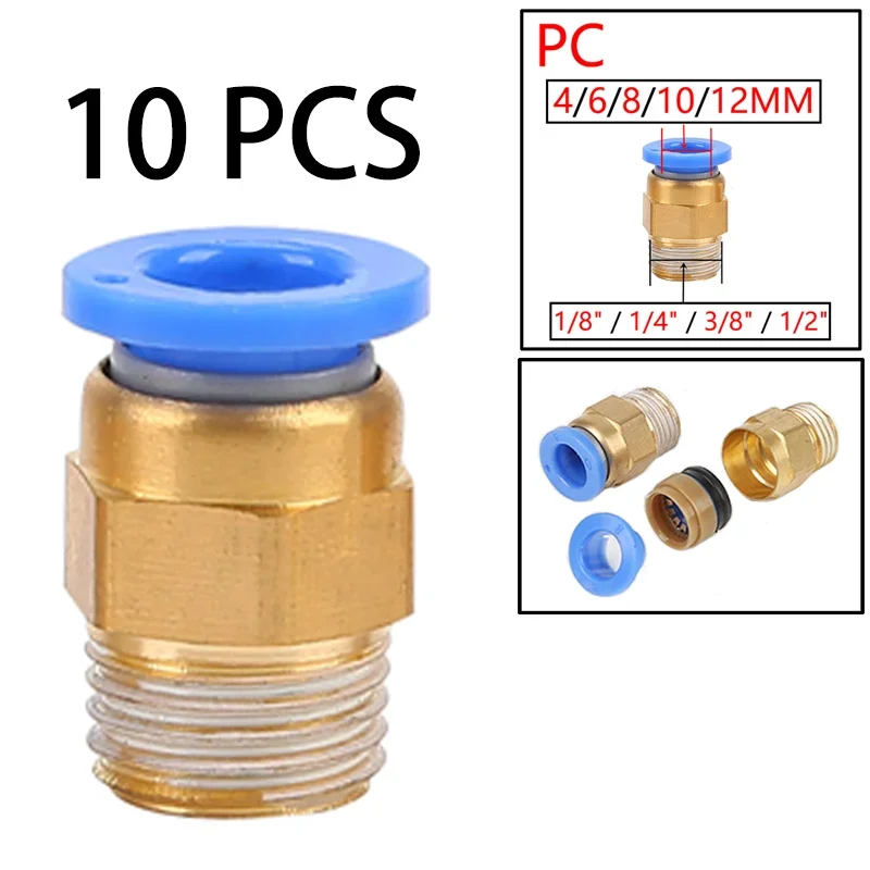 10PCS-Pneumatic-Air-Connector-Fitting-PC-4mm-6mm-8mm-10mm-12mm-Thread-1 ...