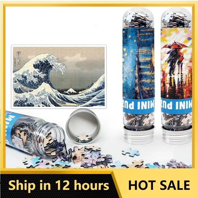 150PCS-Mini-Test-Tube-Jigsaw-Puzzles-Decompression-Toy-Van-Gogh-Oil ...