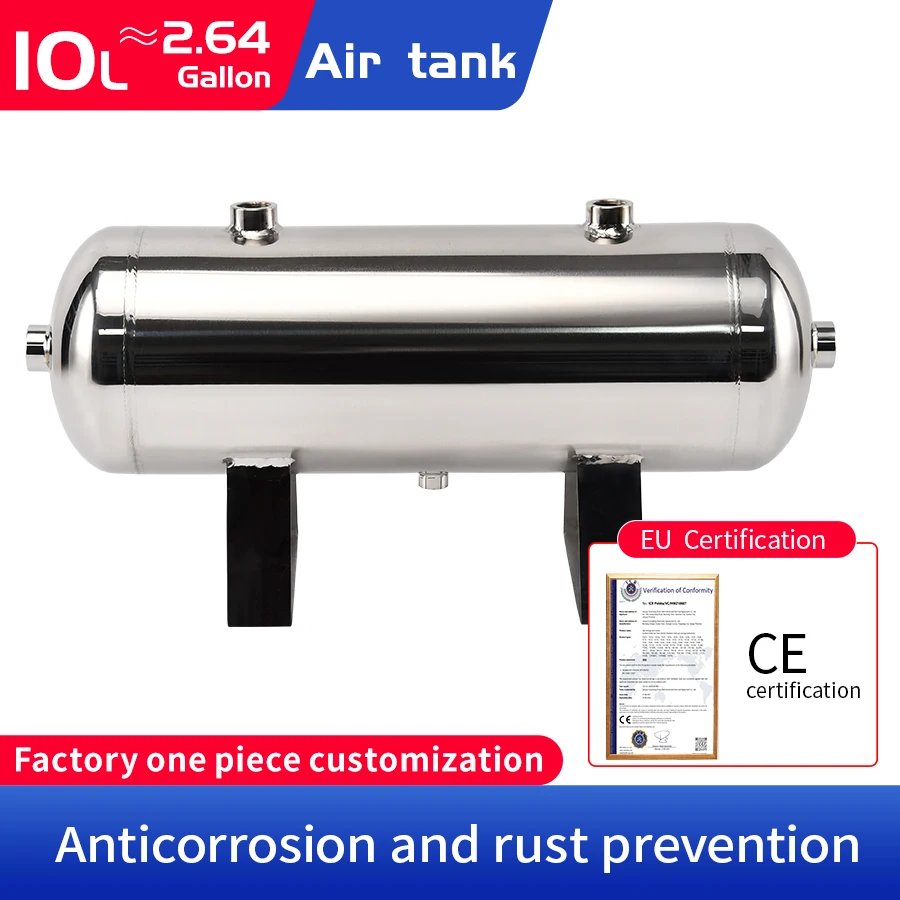 10L Stainless Steel Mirror Horizontal Air Storage Tank Vacuum Buffer ...