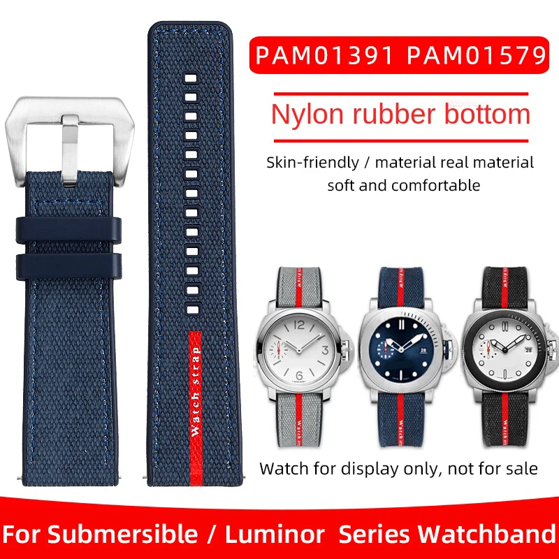 24mm-For-Panerai-SUBMERSIBLE-Series-Rubber-Strap-PAM01391-PAM1565 ...