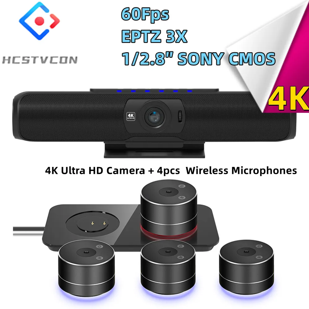 4K-Ultra-HD-Webcam-All-in-one-Camera-with-4pcs-Wireless-Microphone ...