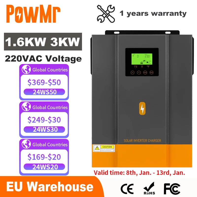PowMr-1600W-3000W-Hybrid-Solar-Inverter-12V-24V-220V-Pure-Sine-Wave ...