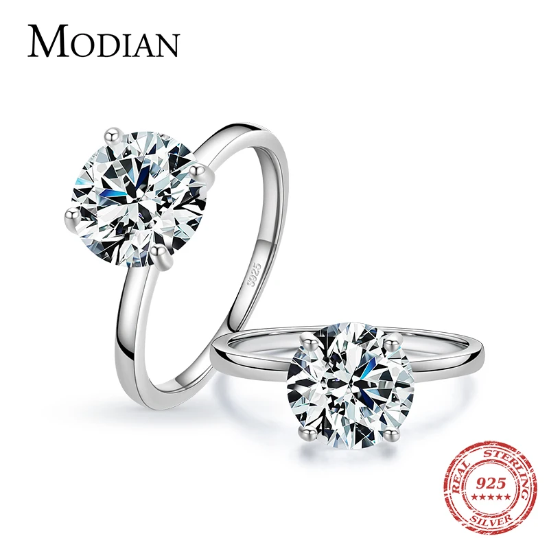 MODIAN-925-Sterling-Silver-Classic-Luxury-3-Carat-Simulated-Diamond ...