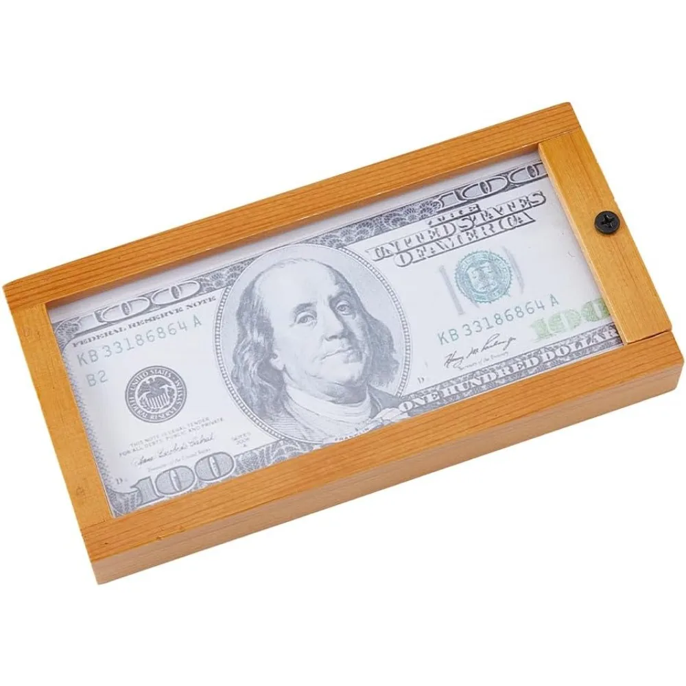 1 pc Dollar Bill Display Case Wooden Shadow Box Banknote Postcard ...