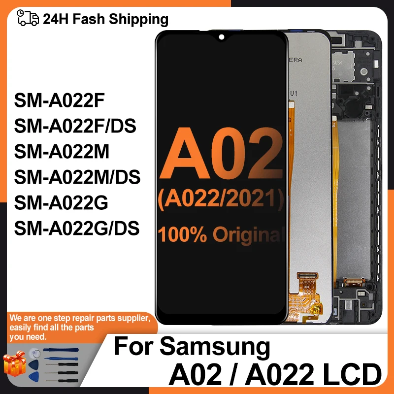 삼성 갤럭시 A02 LCD SM A022M/DS SM A022G SM A022G/DS 디스플레이 화면 디지타이저 교체 부품 ...