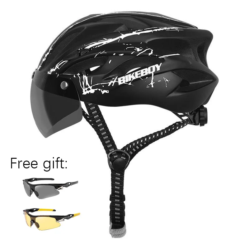 Bicycle Helmet With Goggles Integrated Into Men's And Women's Mountain ...