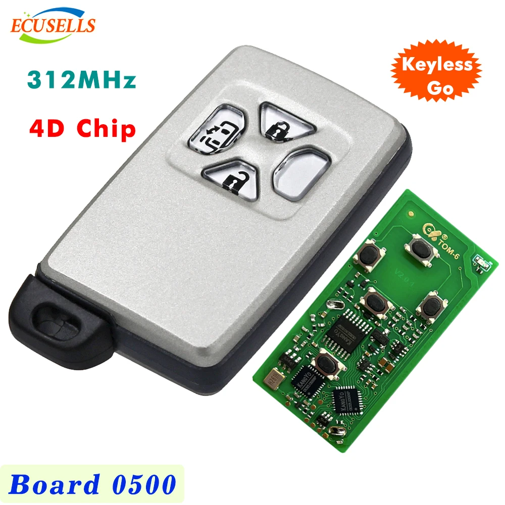 OHHUANUO 3 Buttons Smart Keyless Go Remote Key Fob FSK 312MHz 4D Chip ...