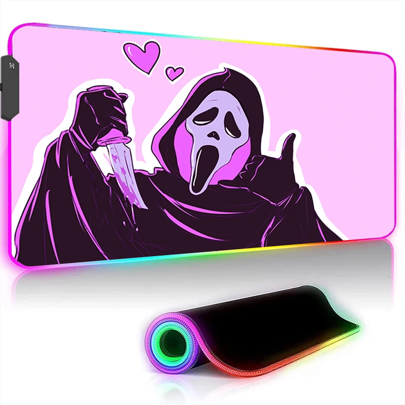 Rgb mousepad xxl rosa ghostface mouse pad 900x400 led tapete anime ...