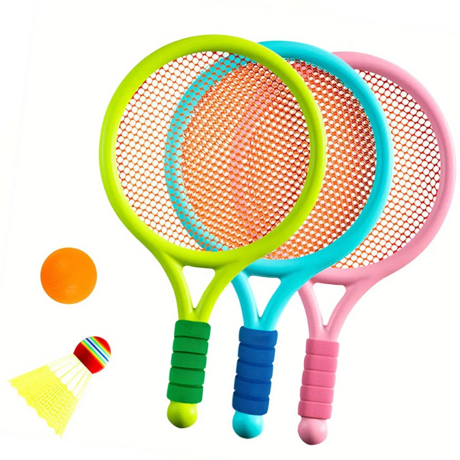 1set Mini Plastic Badminton & Tennis Combo Rackets with 2 Balls ...