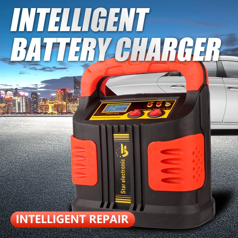 350W 14A Heavy Duty Smart Car Battery Charger Pulse Repair 12V/24V 3 ...