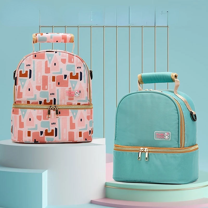 26x24x17cm-Diaper-Bags-Milk-Heat-Preservation-Bento-Double-Layer-Ice ...