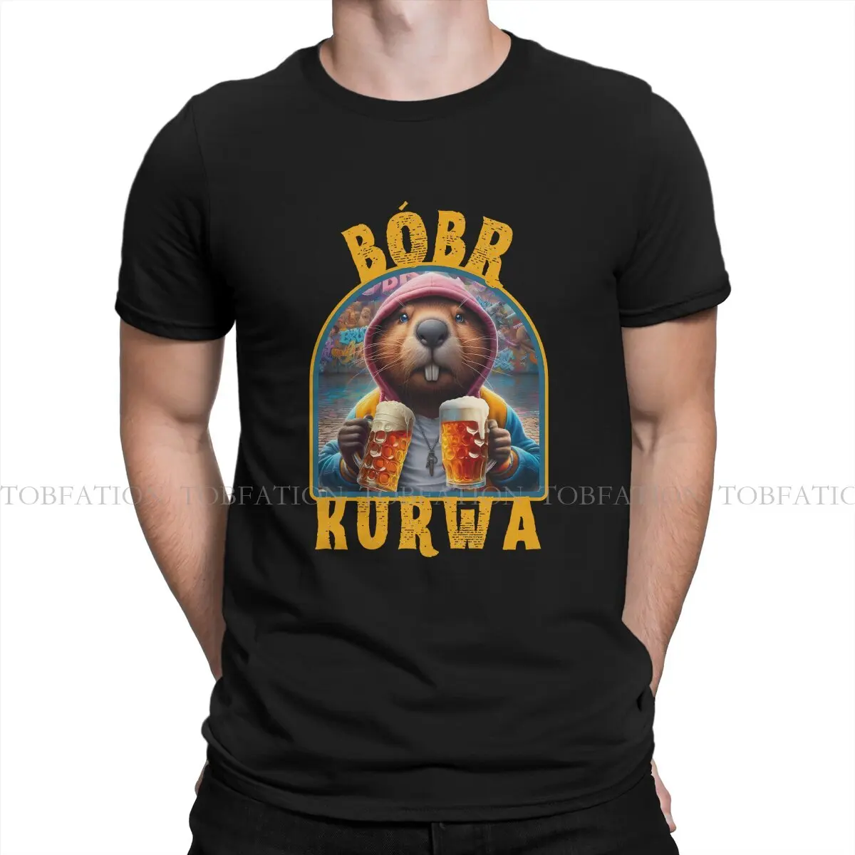 Drinking-Beer-Special-TShirt-Kurwa-Bobr-Bober-Comfortable-Hip-Hop-Graphic-T-Shirt-Short-Sleeve ...