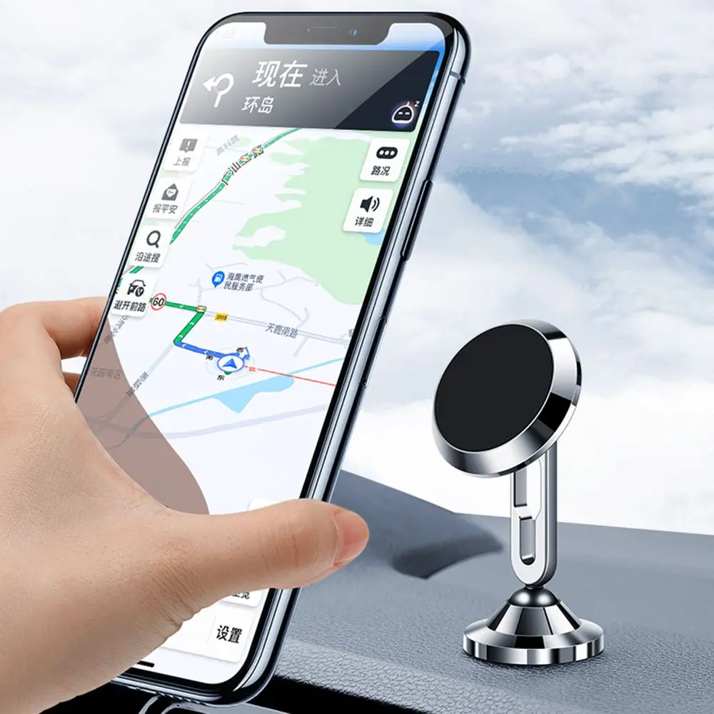 Car Phone Holder 360 Rotation Aluminum Alloy Tall Magnetic Ball ...