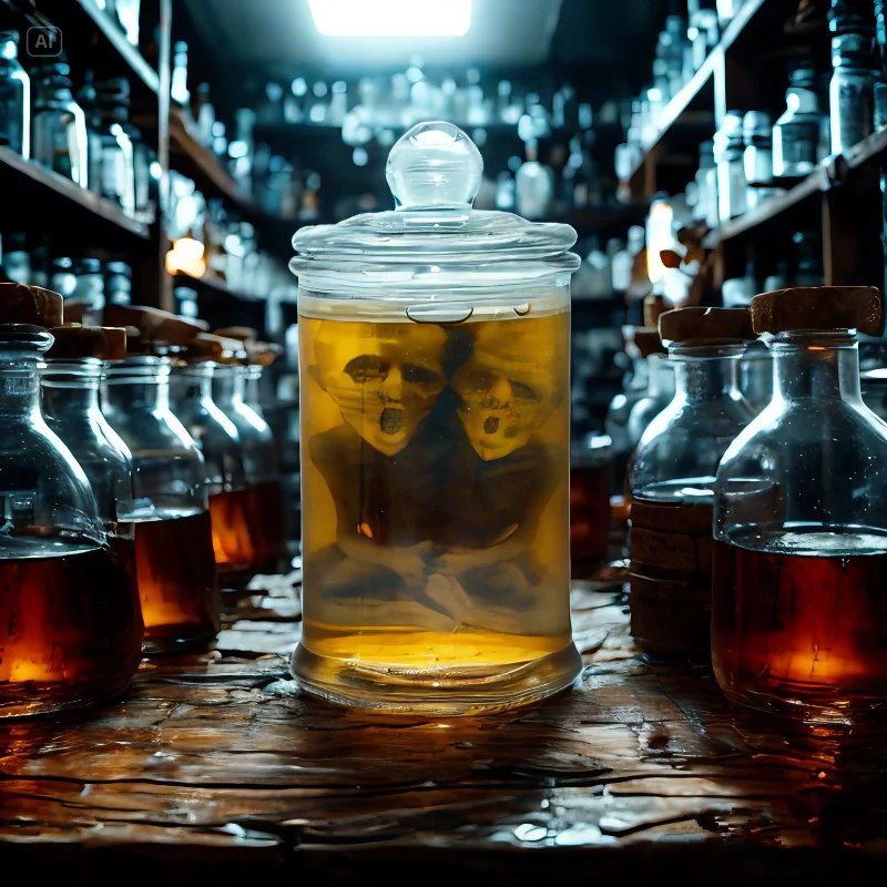 Creepy mummification Siamese Twinr Embryo Jar Two Headed Fetal Jar ...