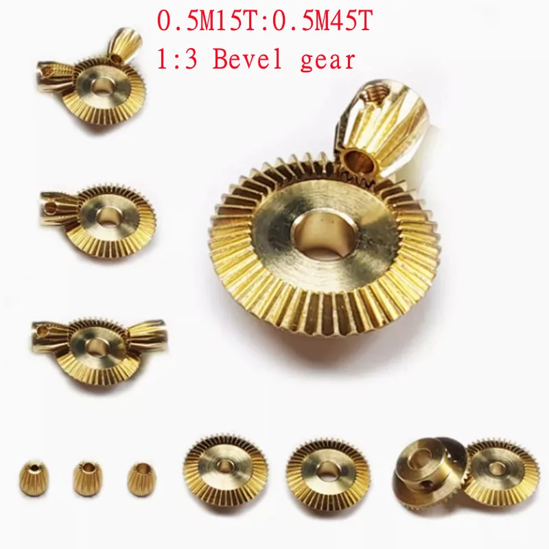 1set-0-5M-1-3-Brass-Bevel-Gear-15T-45T-90-Degree-Transmission-brass ...