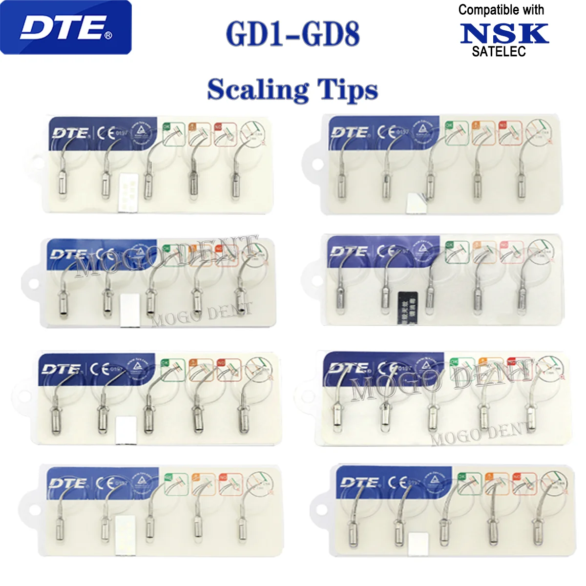 Woodpecker DTE puntas de escalador Dental punta de escalado GD1 GD2 GD3 ...
