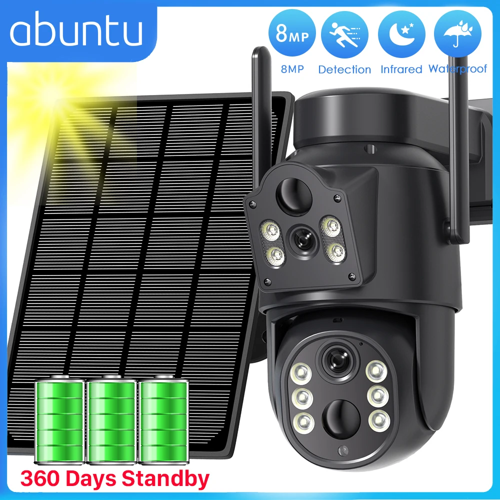 8MP-4K-Outdoor-Solar-Wireless-Surveillance-Camera-PTZ-Wifi-Camera-PIR ...