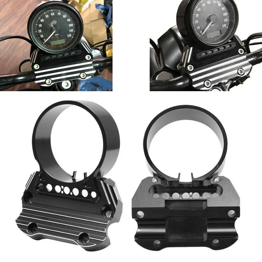 Motorcycle CNC Cut Side Speedometer Relocation Mount Bracket For Harley ...